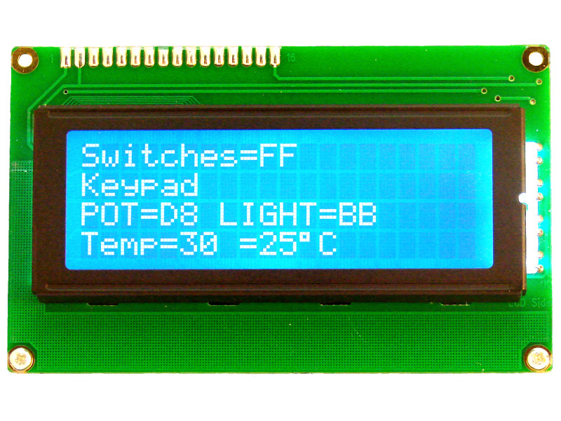 LCD, 20 char. x 4 lines, blue with white LED backlight – Technological ...